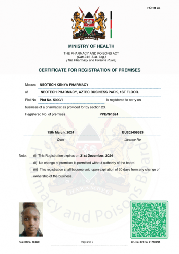 Pharmacy and Poisons Board Certificate - Consult a Doctor Online ...